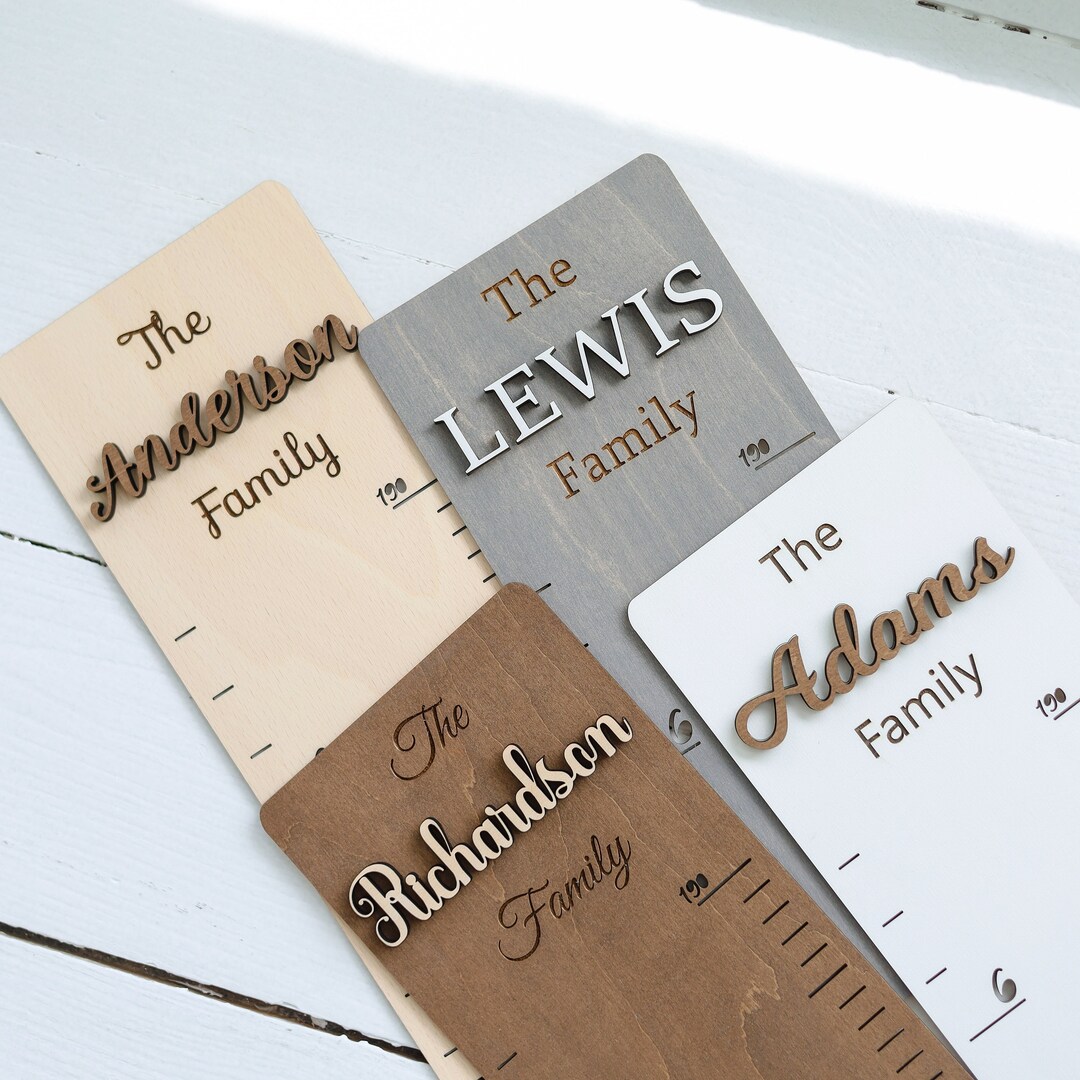 Personalized Growth Chart for Kids / Baby Shower Gift / Wooden Nursery ...