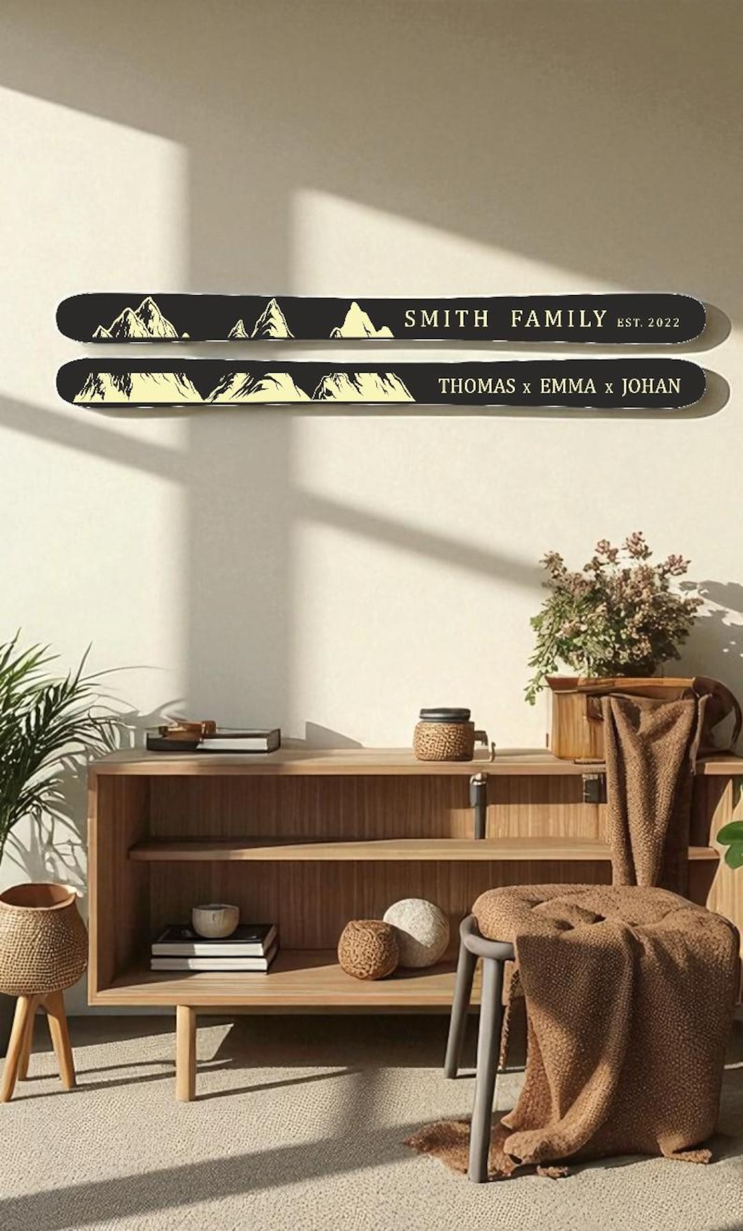 Rustic Ski Lodge Sign – Personalized Wooden Wall Decor | Cabin ...