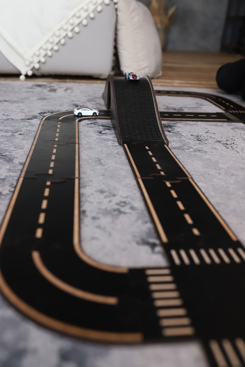 Personalized Wooden Road Track for Kids | Montessori Car Toy - Etsy