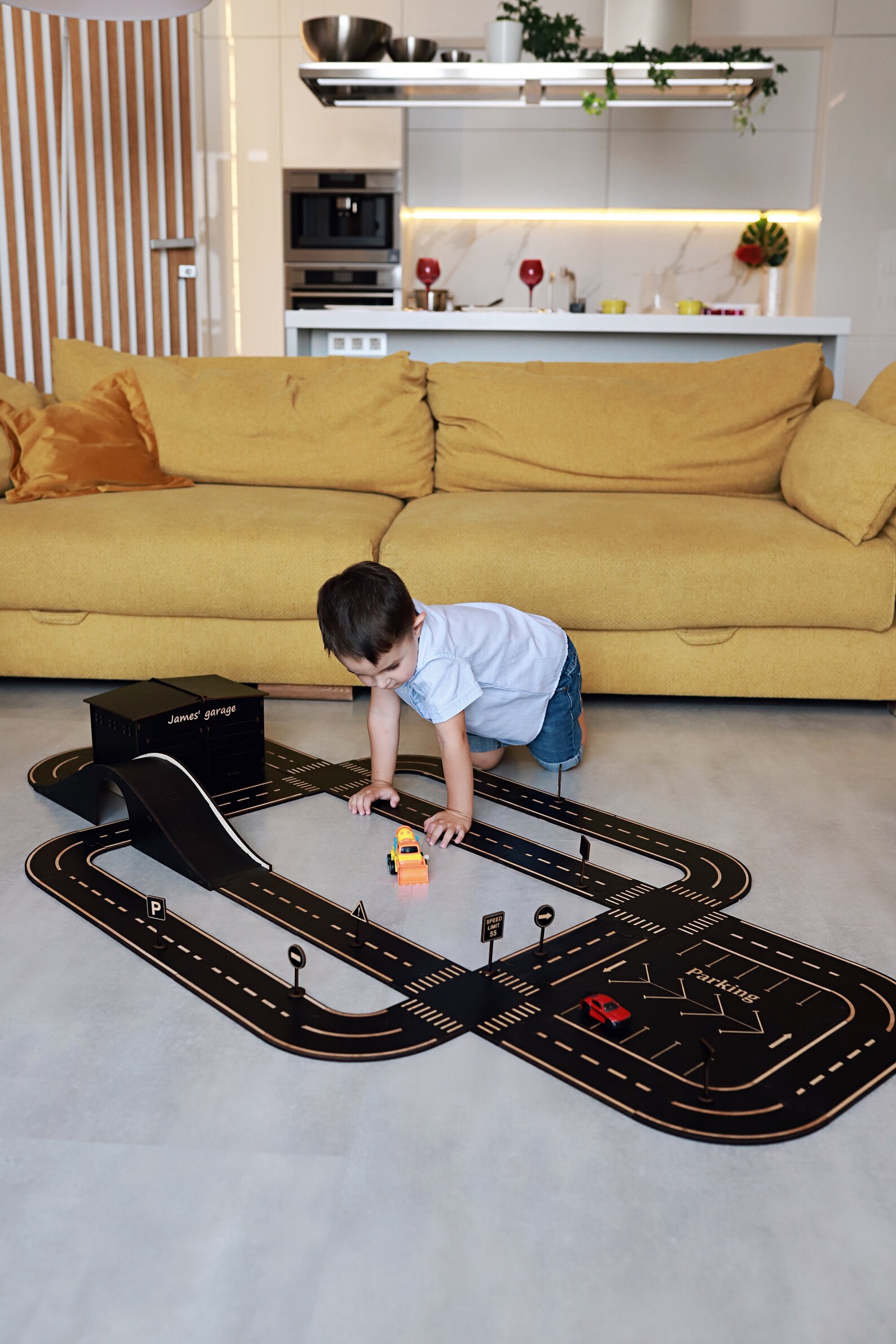 Wooden Car Track Road Track Toddler Gift for Kids Baby - Etsy