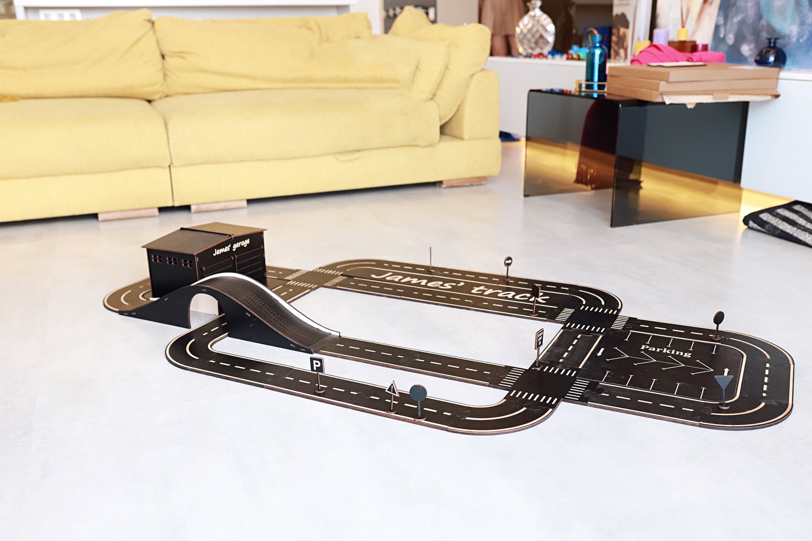 Wooden Car Track Road Track Toddler Gift for Kids Baby - Etsy