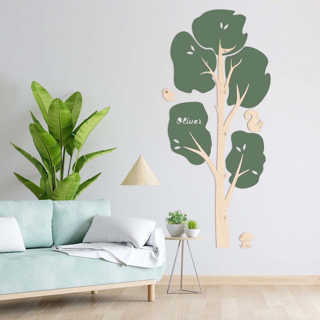 Tree Growth Chart for Kids Wooden Height Chart for - Etsy