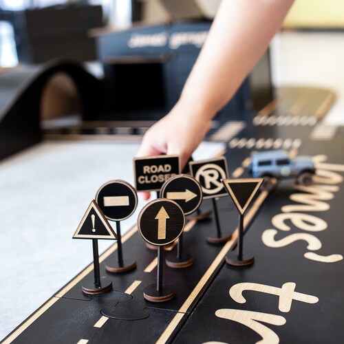 Traffic Sign Set 10 Wooden Sign for Road Wooden Road Track - Etsy