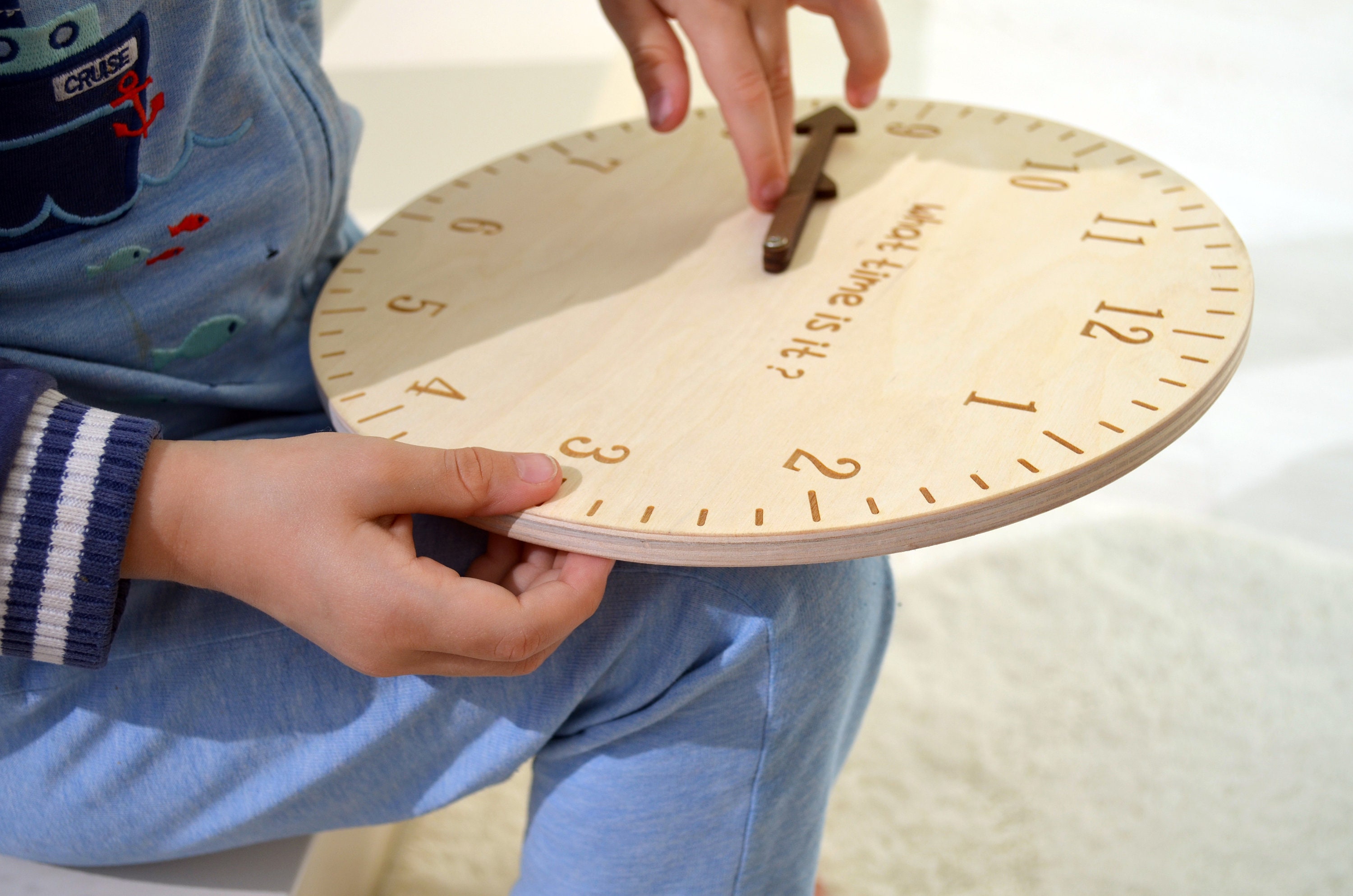 Learning toy Clock Montessori toy wooden clock Baby Shower | Etsy