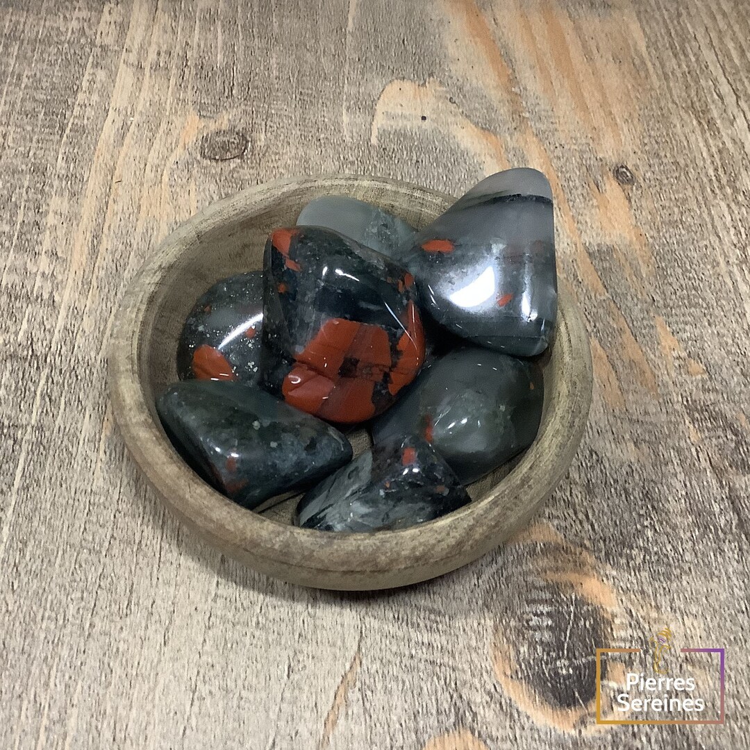 Heliotrope Jasper / Blood Lithotherapy Rolled Stone 20 - Etsy