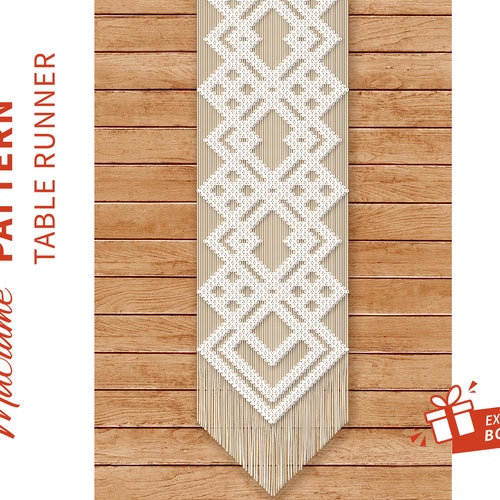 TABLE RUNNER Pattern Macrame Tutorial lamoli - Etsy