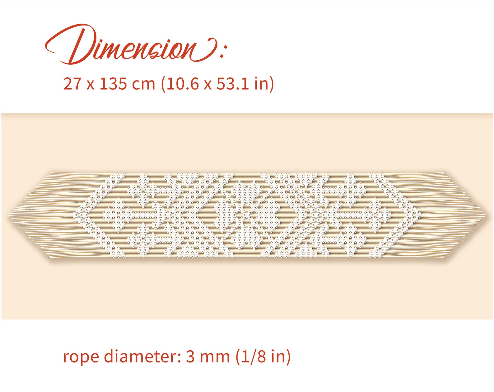 TABLE RUNNER Pattern Macrame Tutorial primavera - Etsy