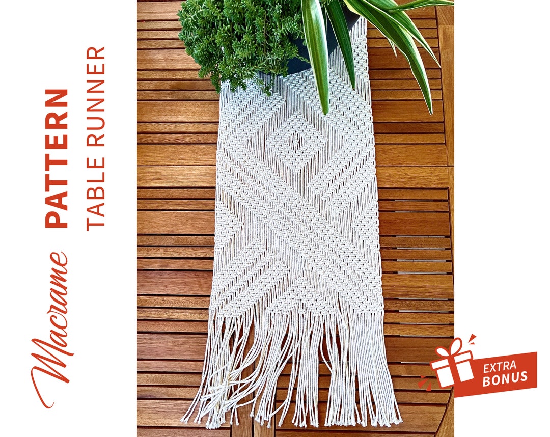 TABLE RUNNER Pattern - Macrame Tutorial - "colorio" - DIY Macrame Boho Pdf Pattern, Instruction ...