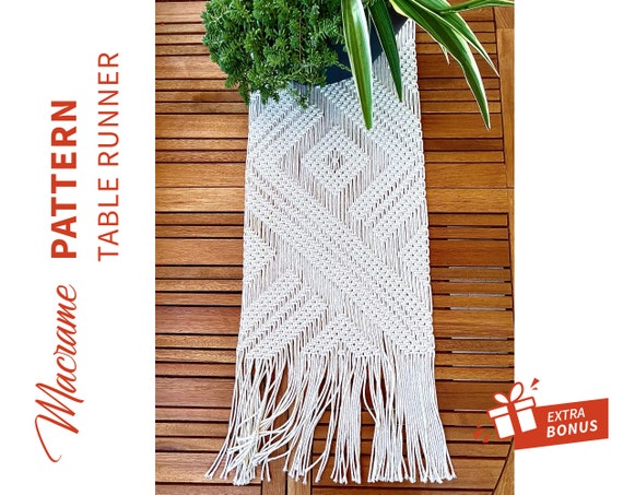 TABLE RUNNER Pattern Macrame Tutorial colorio | Etsy