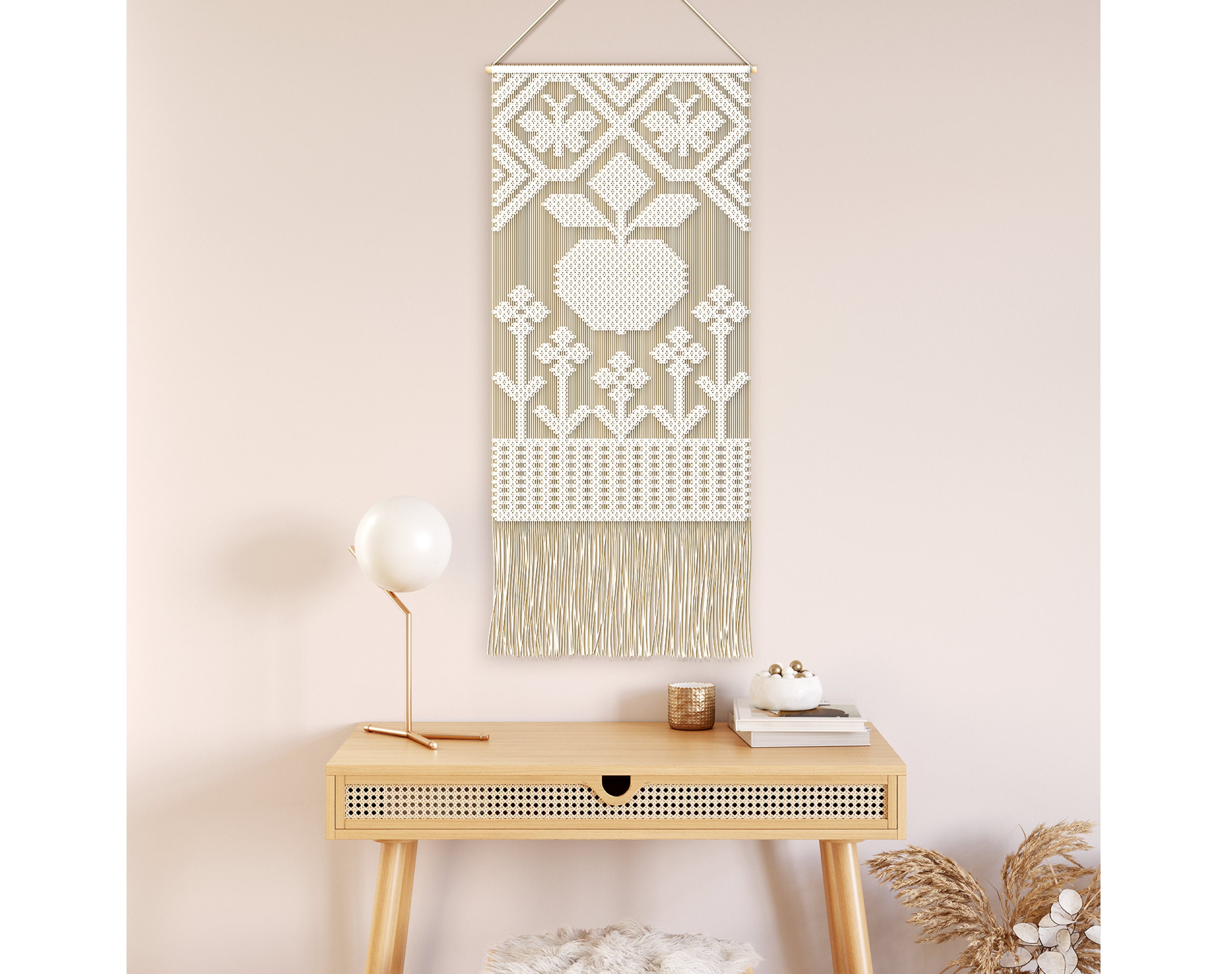Macrame PATTERN Wall Hanging Tutorial apple DIY Macrame Boho Pattern ...