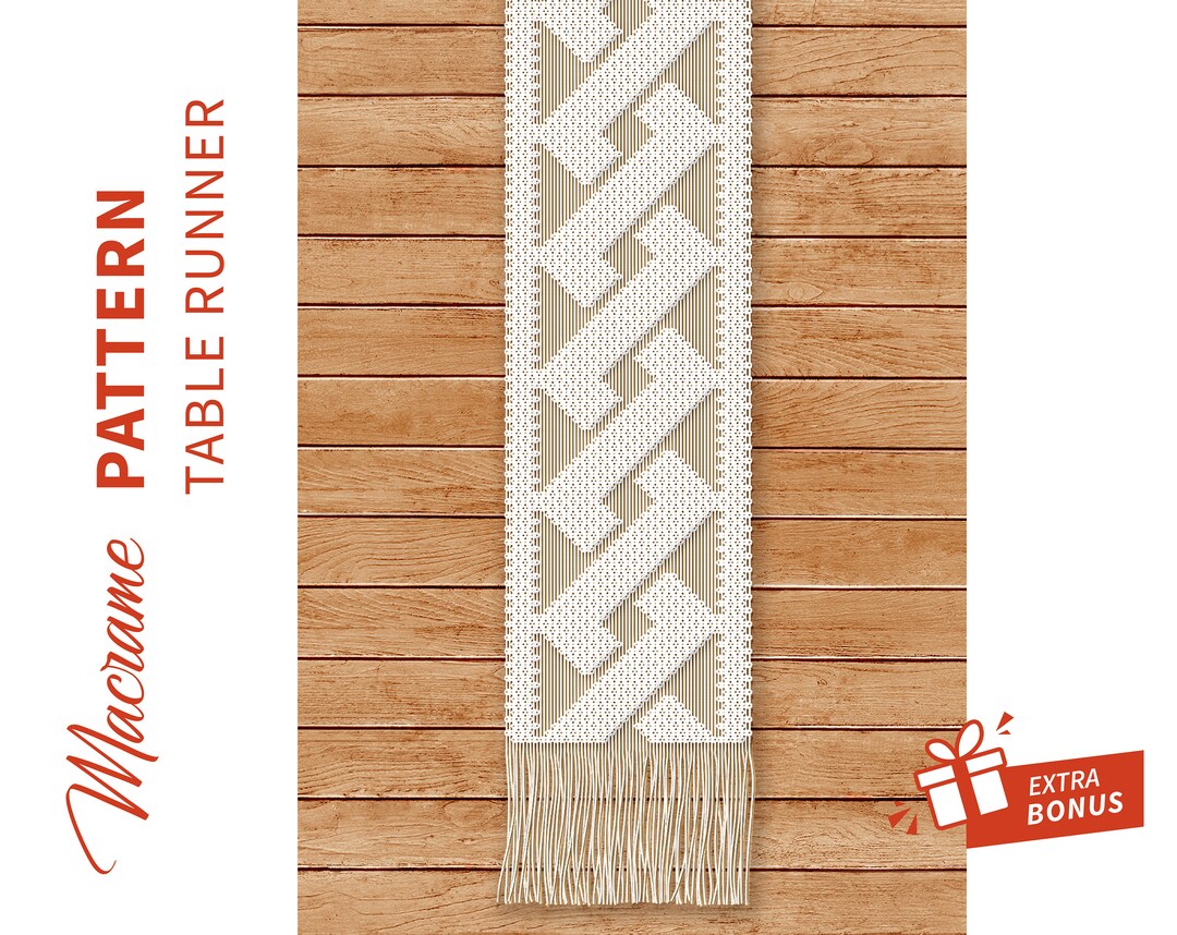 TABLE RUNNER Pattern Macrame Tutorial balze DIY Macrame Boho Pdf ...