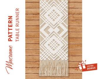 TABLE RUNNER Pattern Macrame Tutorial colorio | Etsy