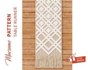 TABLE RUNNER Pattern Macrame Tutorial lamoli | Etsy