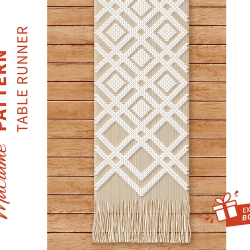 TABLE RUNNER Pattern Macrame Tutorial lamoli - Etsy