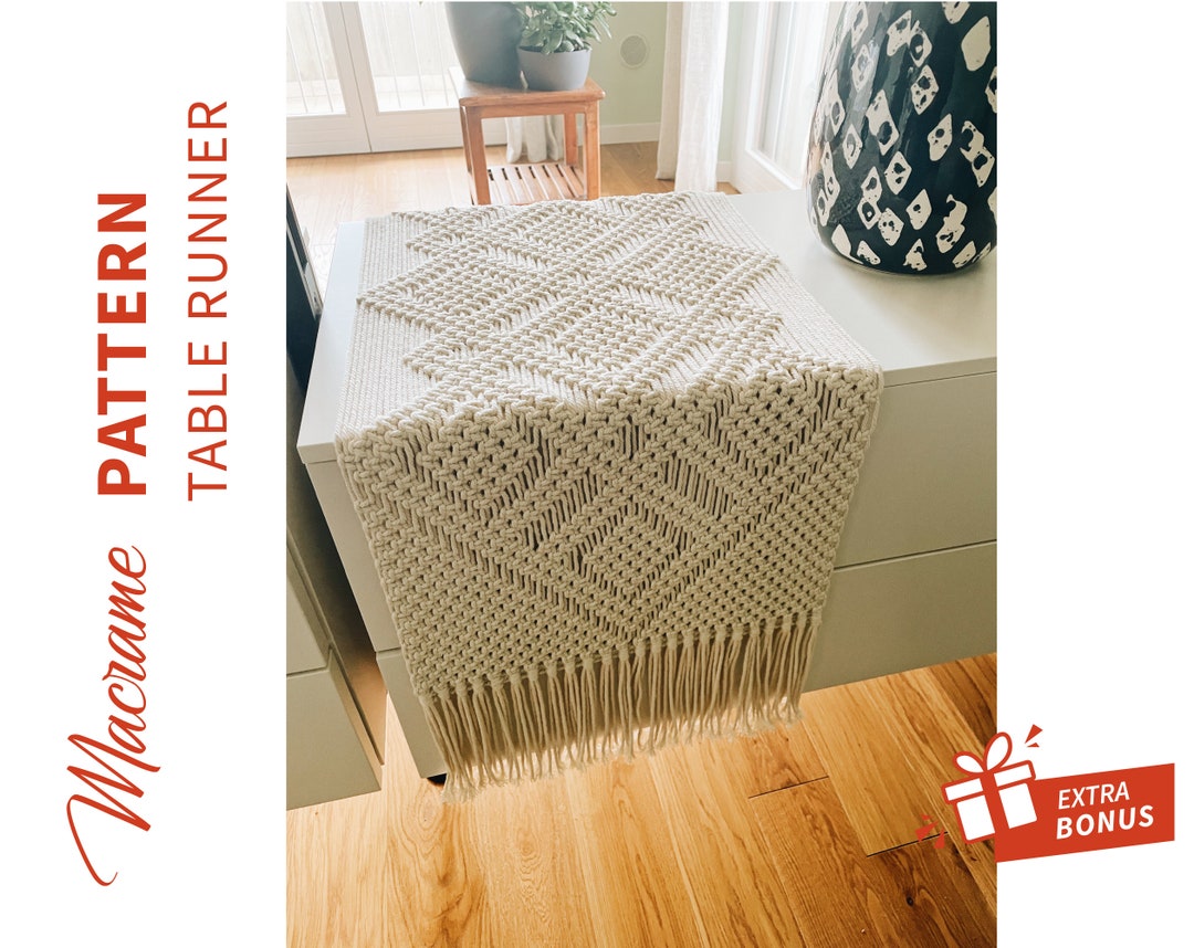 TABLE RUNNER Pattern - Macrame Tutorial - "lamoli" - DIY Macrame Boho Pdf Pattern, Instruction ...
