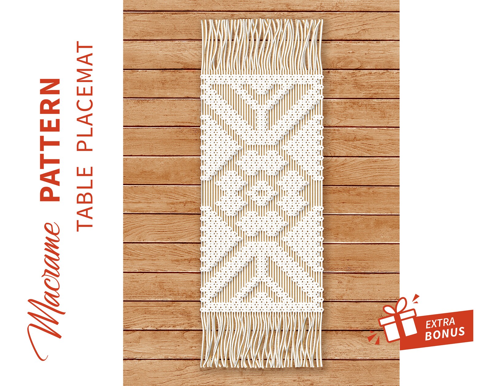 TABLE PLACEMAT Macrame Pattern cunico Macramè Tutorial DIY Boho Macramè ...