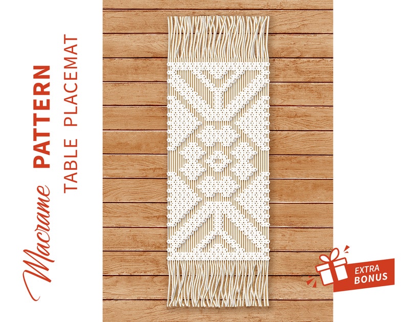 TABLE PLACEMAT Macrame Pattern cunico Macramè Tutorial DIY Boho Macramè ...