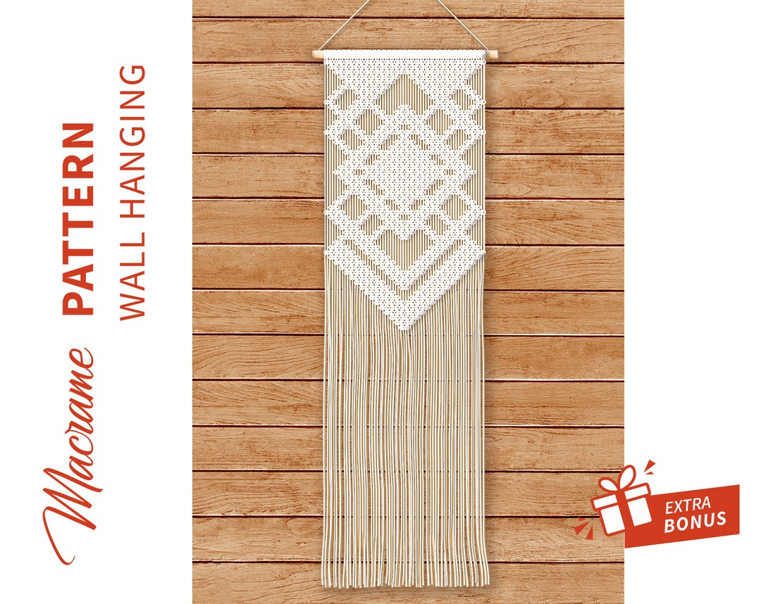 Macrame PATTERN - Wall Hanging Tutorial - "levate" - DIY Macrame Boho ...