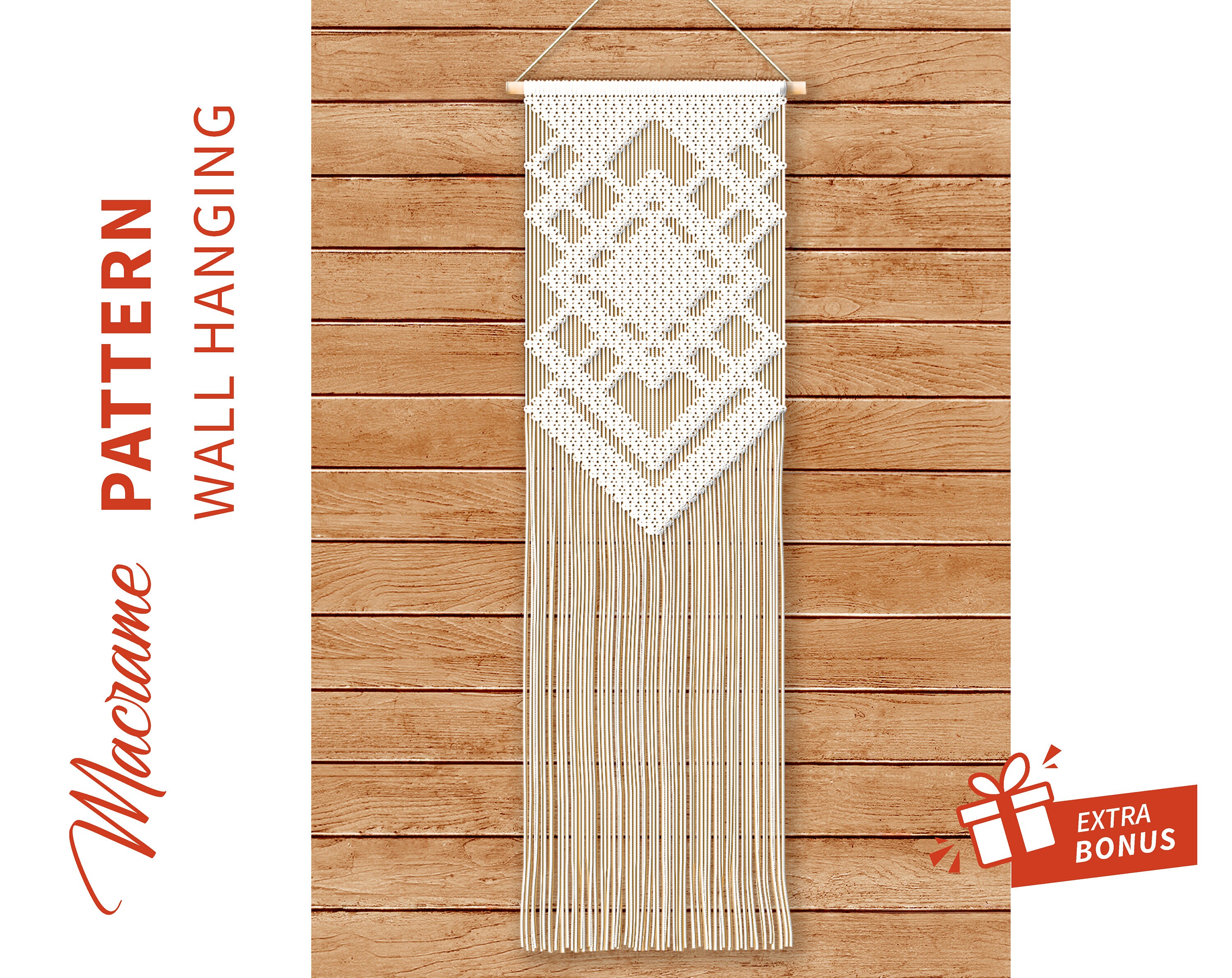 Macrame PATTERN Wall Hanging Tutorial levate DIY Macrame Boho Pattern, Instruction and Knot ...