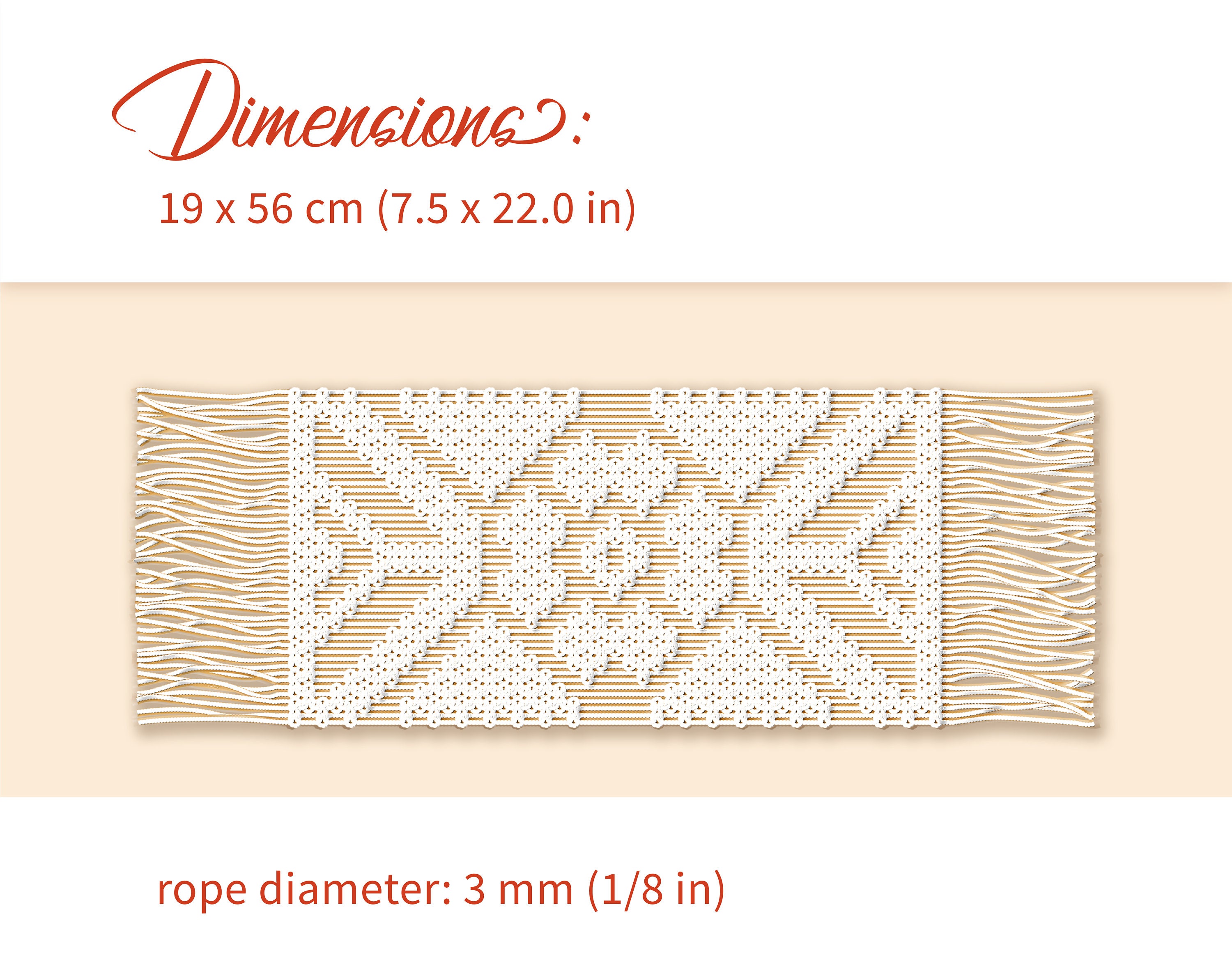 TABLE PLACEMAT Macrame Pattern cunico Macramè Tutorial DIY Boho Macramè Pdf Pattern Instruction ...