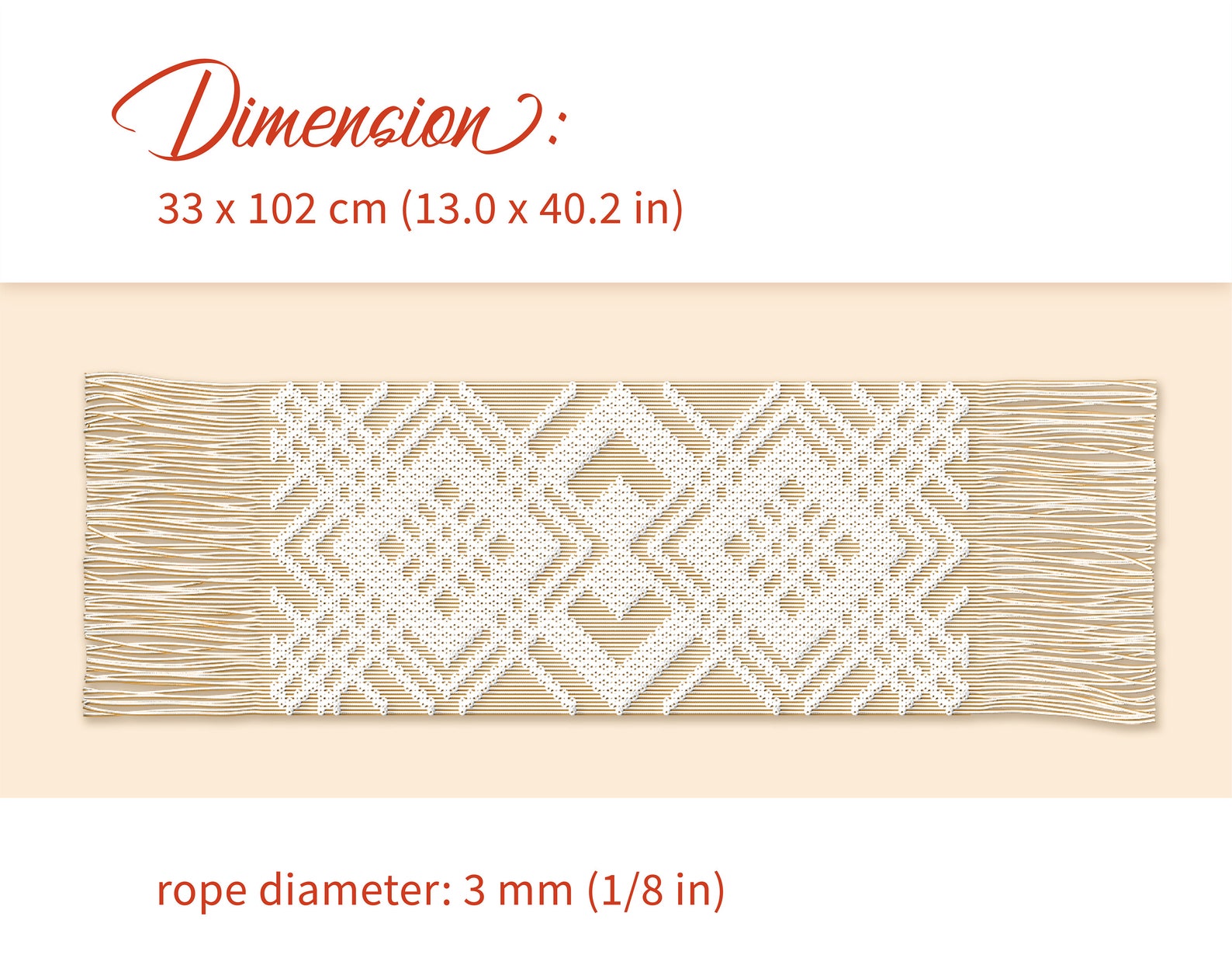 TABLE RUNNER Pattern Macrame Tutorial orbello - Etsy