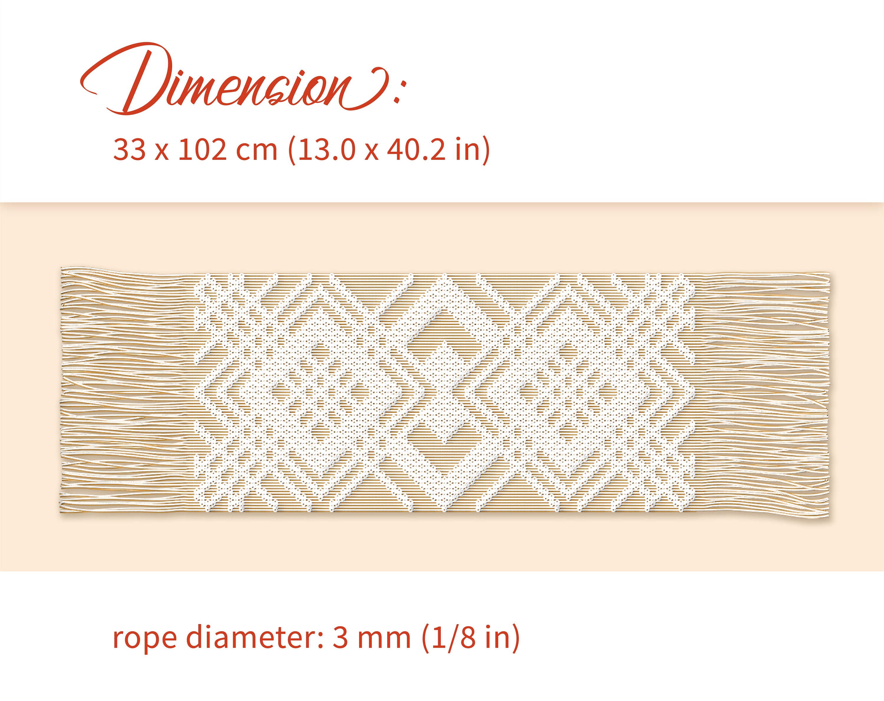 TABLE RUNNER Pattern Macrame Tutorial orbello | Etsy