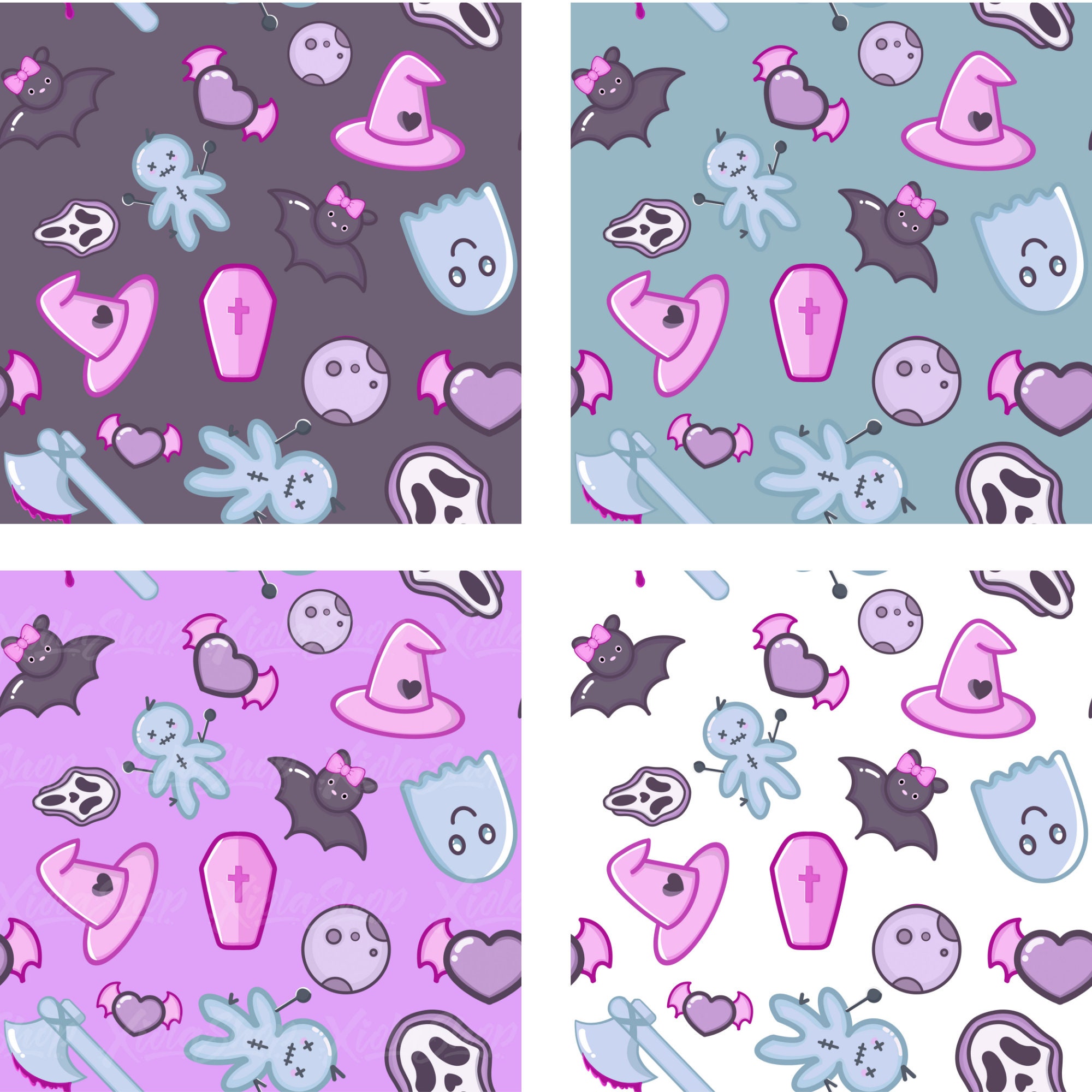Spooky Sweet Seamless Printable Pattern - Creepy Cute, Pastel Goth ...