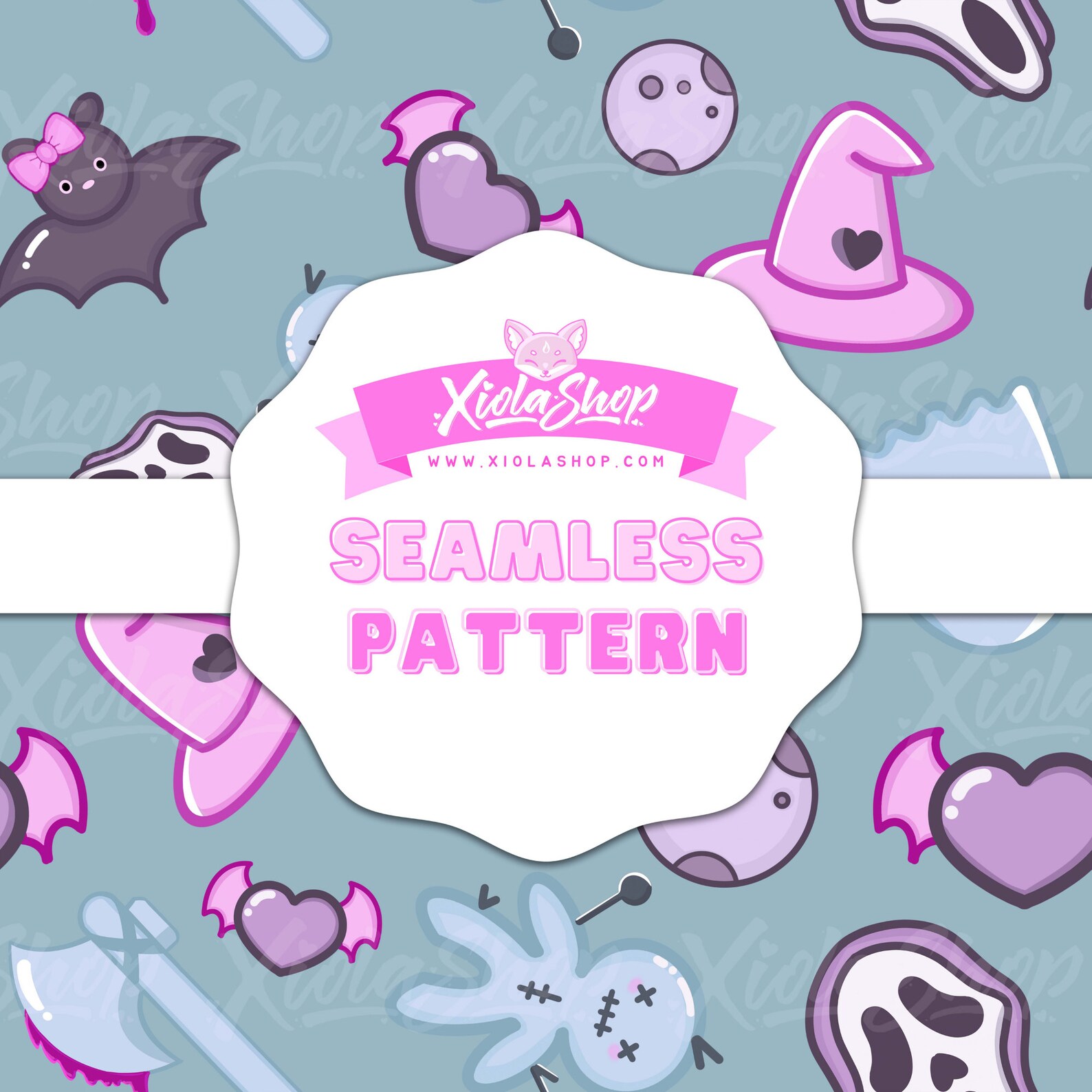 Spooky Sweet Seamless Printable Pattern - Creepy Cute, Pastel Goth ...