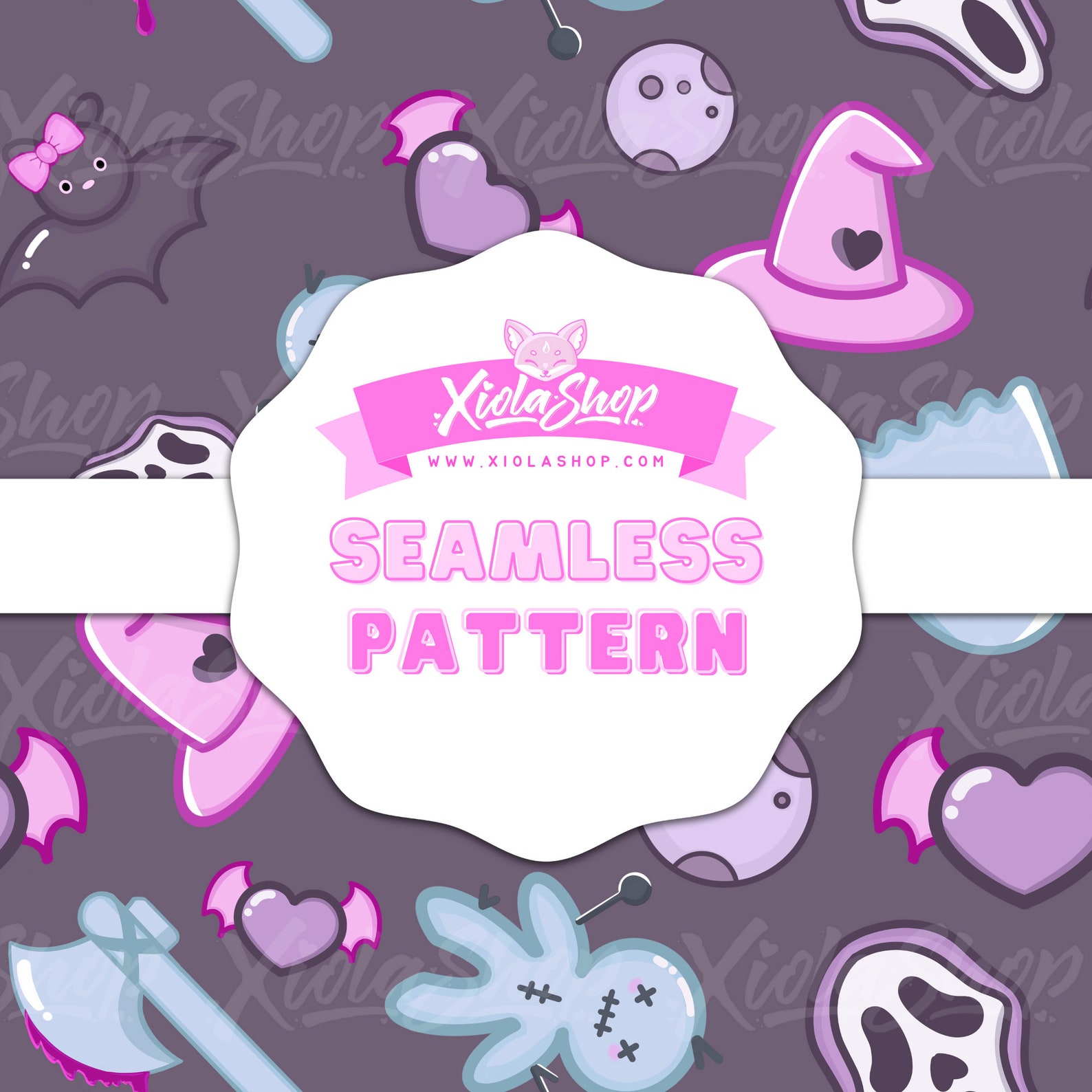 Spooky Sweet Seamless Printable Pattern - Creepy Cute, Pastel Goth ...