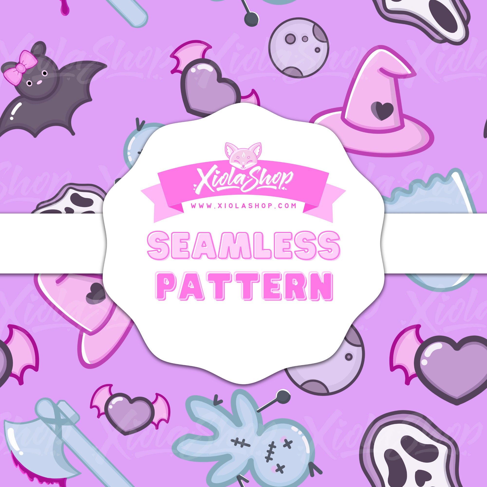 Spooky Sweet Seamless Printable Pattern - Creepy Cute, Pastel Goth ...