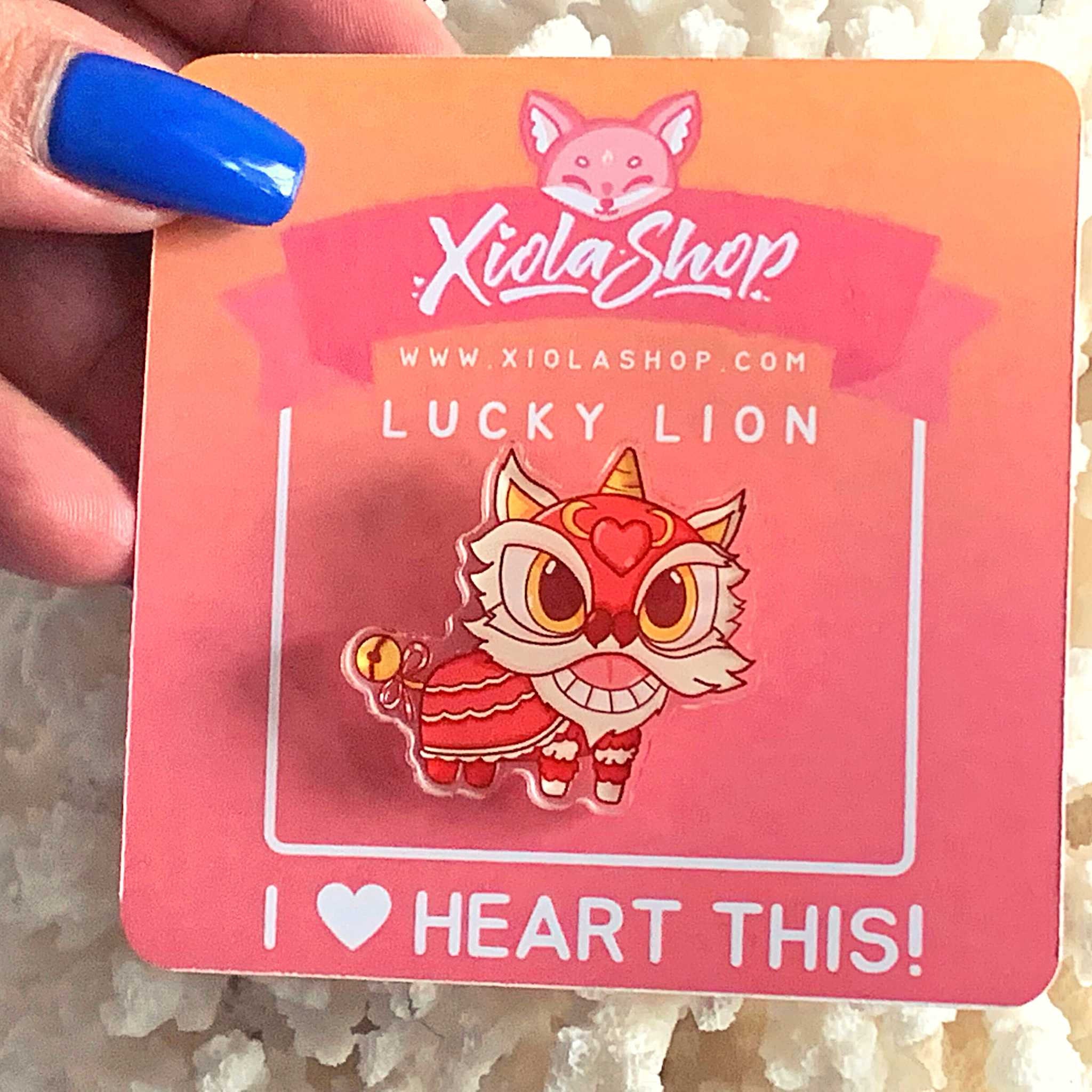 Lucky Lion, Acrylic Pin, Kawaii Lucky Lion Pin, Dragon Pin, Novelty Pin ...