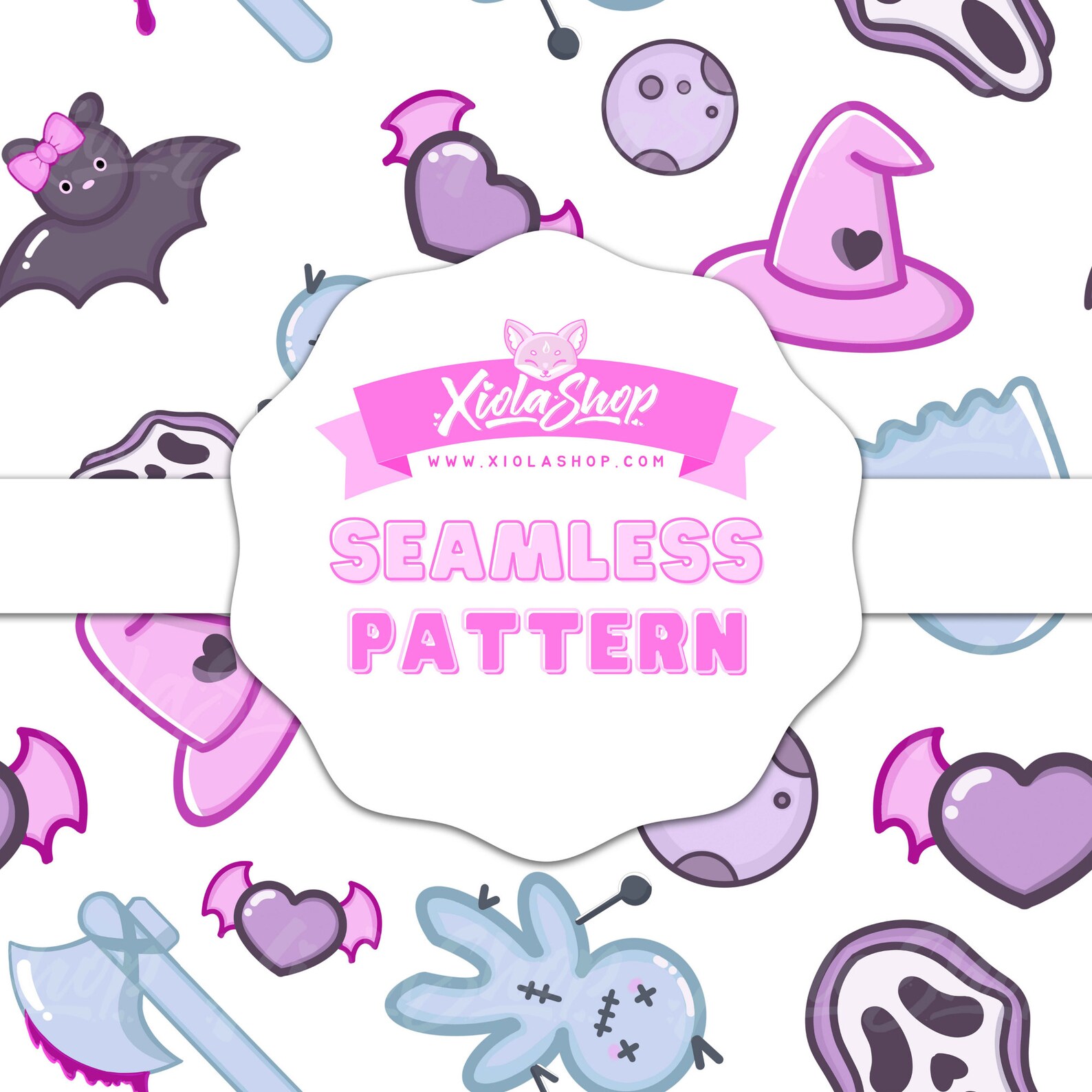 Spooky Sweet Seamless Printable Pattern - Creepy Cute, Pastel Goth ...