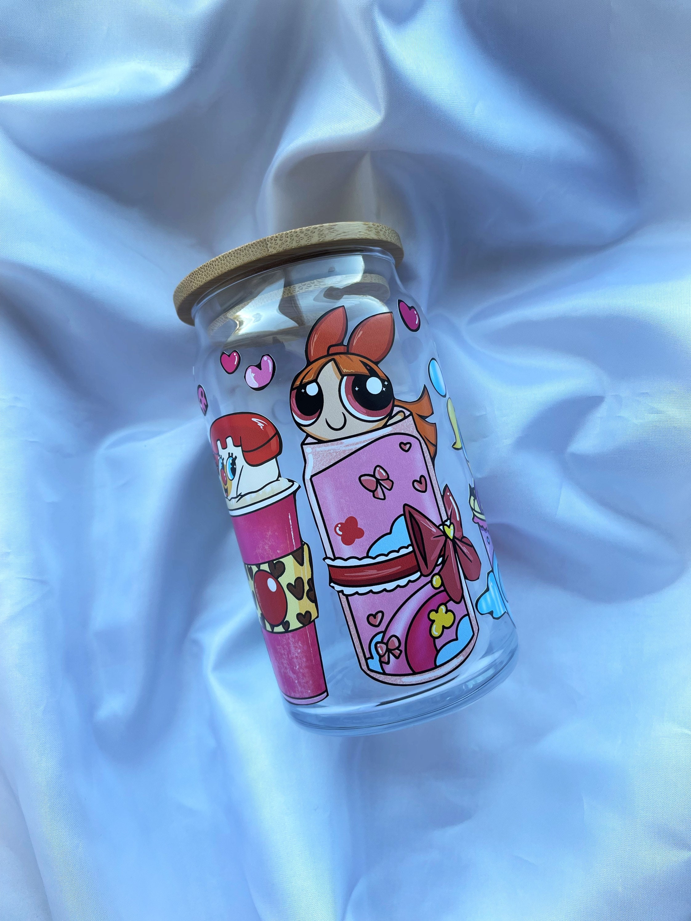Powerpuff Girls Glass Cup Powerpuff Tumbler Coffee Glass - Etsy