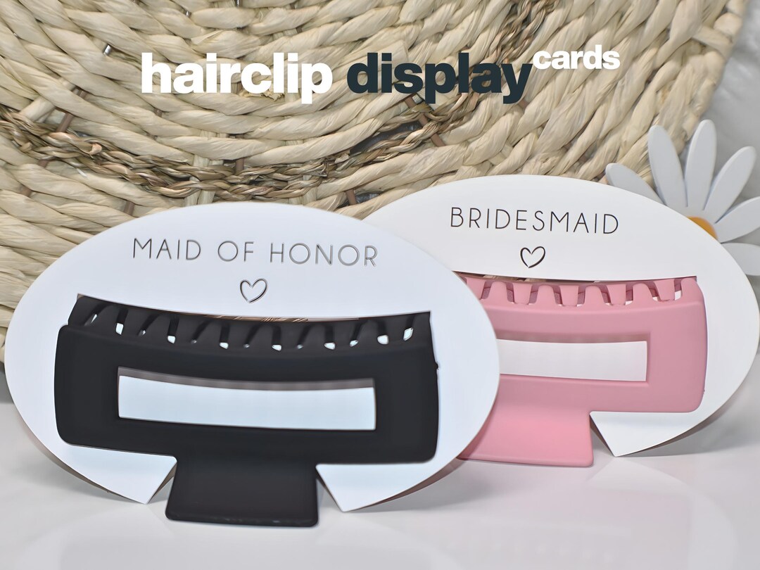 Hair Clip Display Cards, Square Claw Style Backing, Bridal DIY Gift ...