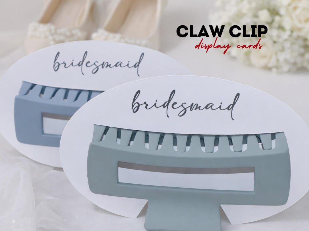 Hair Clip Display Cards, Square Claw Style Backing, Bridal DIY Gift ...