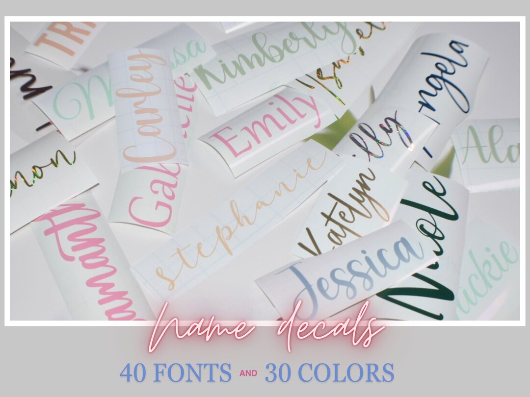 Name Decals, DIY Stickers, Gift Personalization, Perfect for Tumblers ...