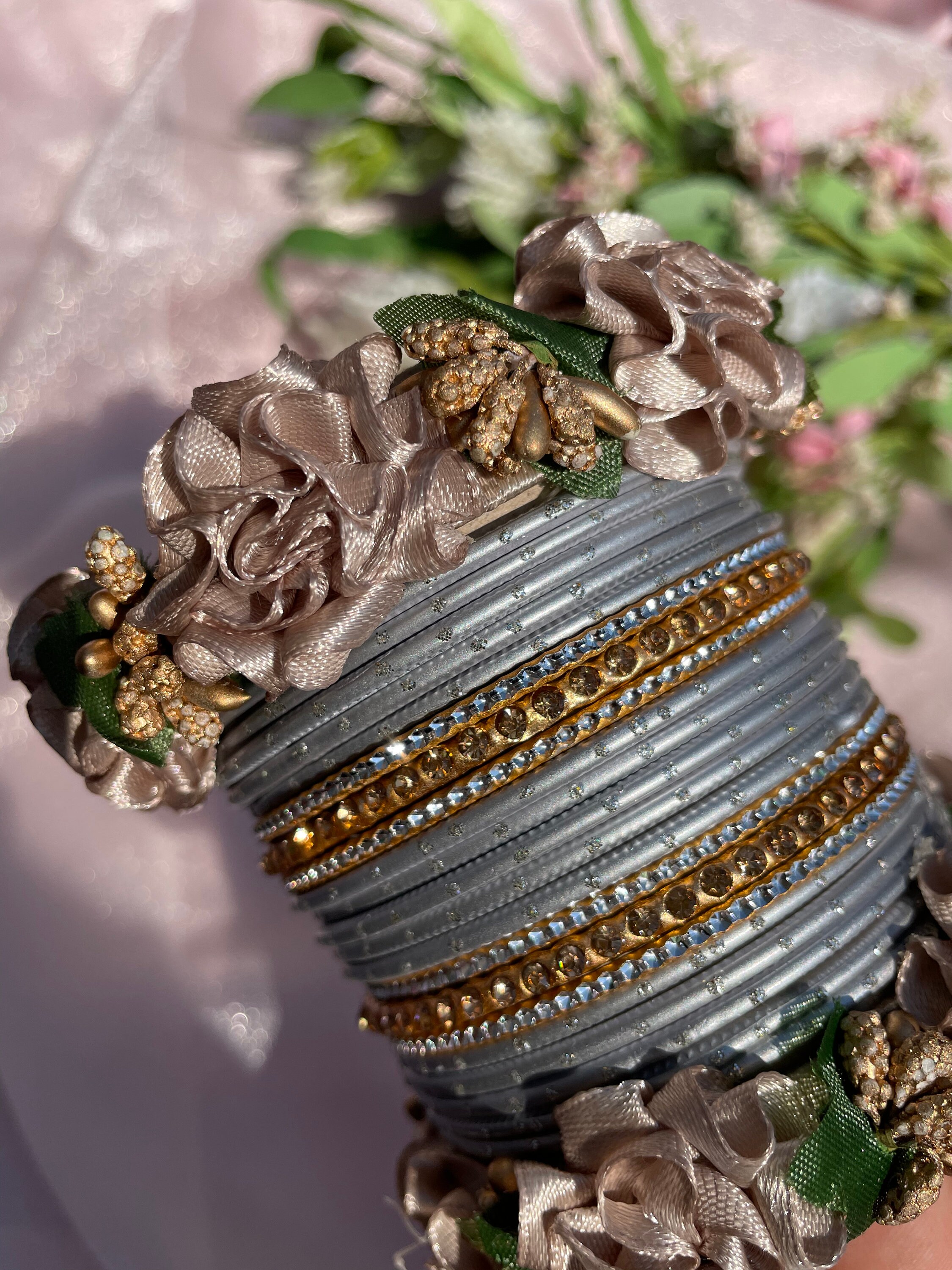 Gray and Taupe Floral Churiyan NEW - Etsy UK