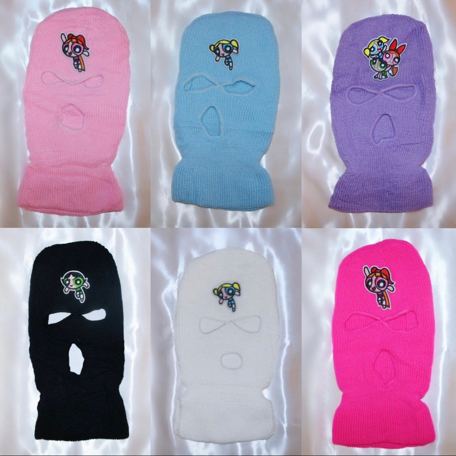 Powerpuff Girls 3 Hole Knitted Ski Mask Etsy Uk