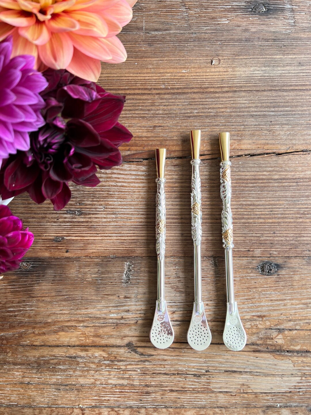 Alpaca German Silver Bombilla , Artisan Made Mate Straw, Strainer - Etsy