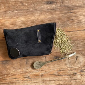 Yerbera Set, Personalized Leather Yerba Mate Container and Organic ...
