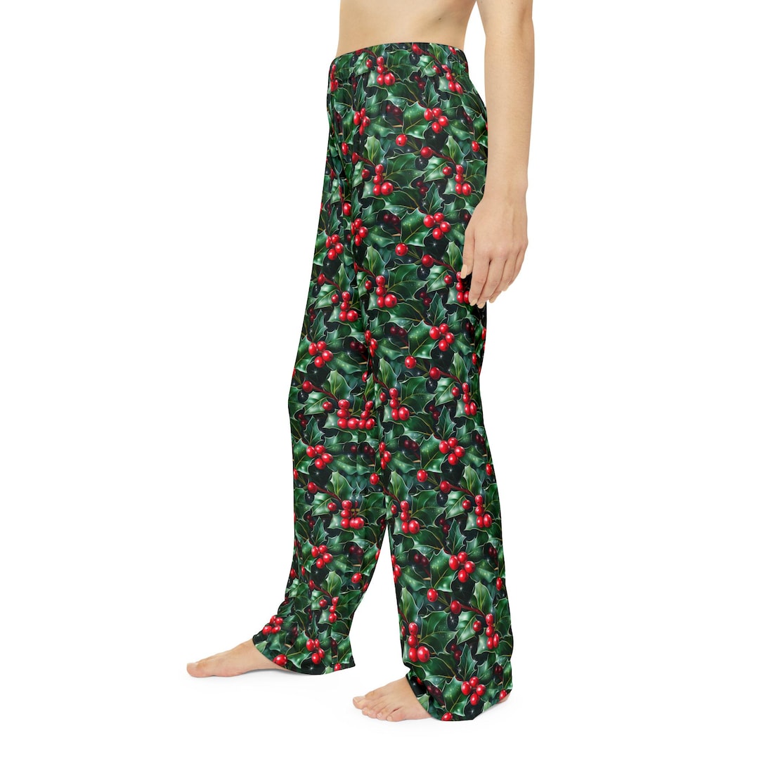 Christmas Morning Women's Pajama Pants, Holiday Holly Berry Lounge ...
