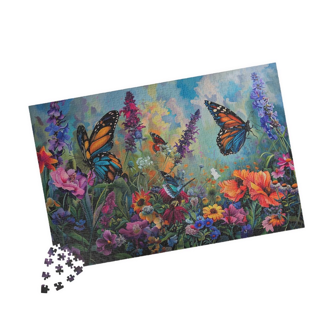 Enchanting Butterfly Flower Garden Puzzle (110, 252, 520, 1014-piece ...