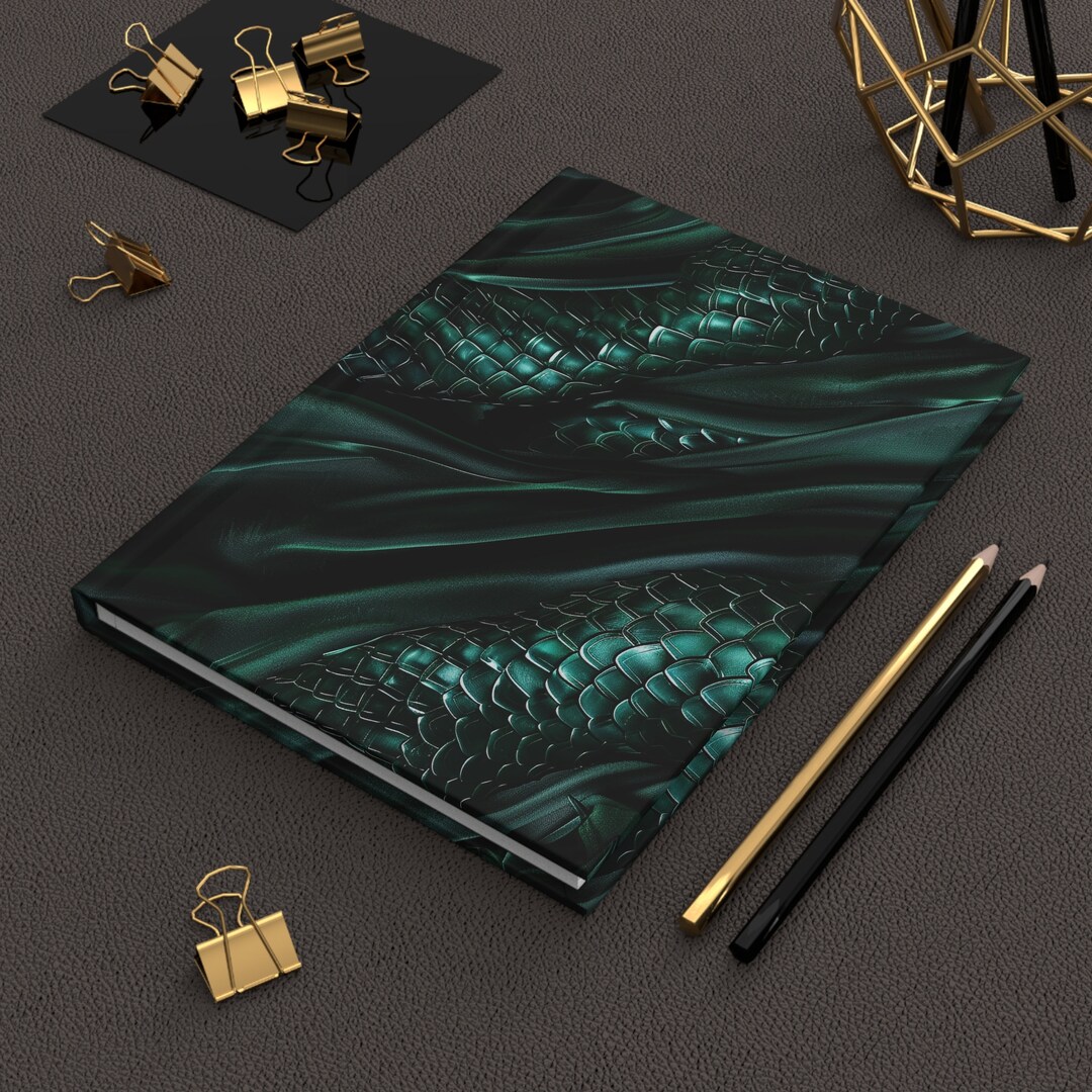 Dragon Scale Hardcover Journal: Green & Black Fantasy Notebook - Etsy