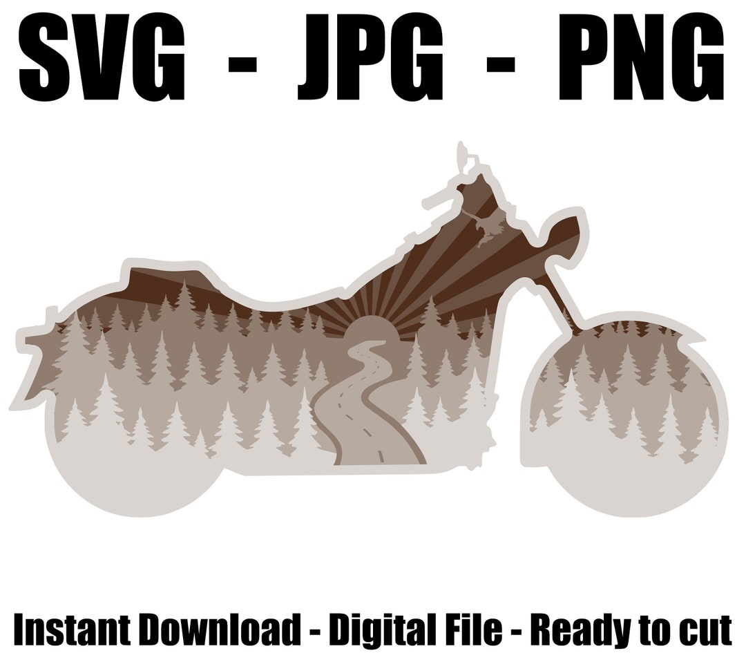 Layered Motorcycle Cut File - Layered Motorcycle SVG - Layered ...