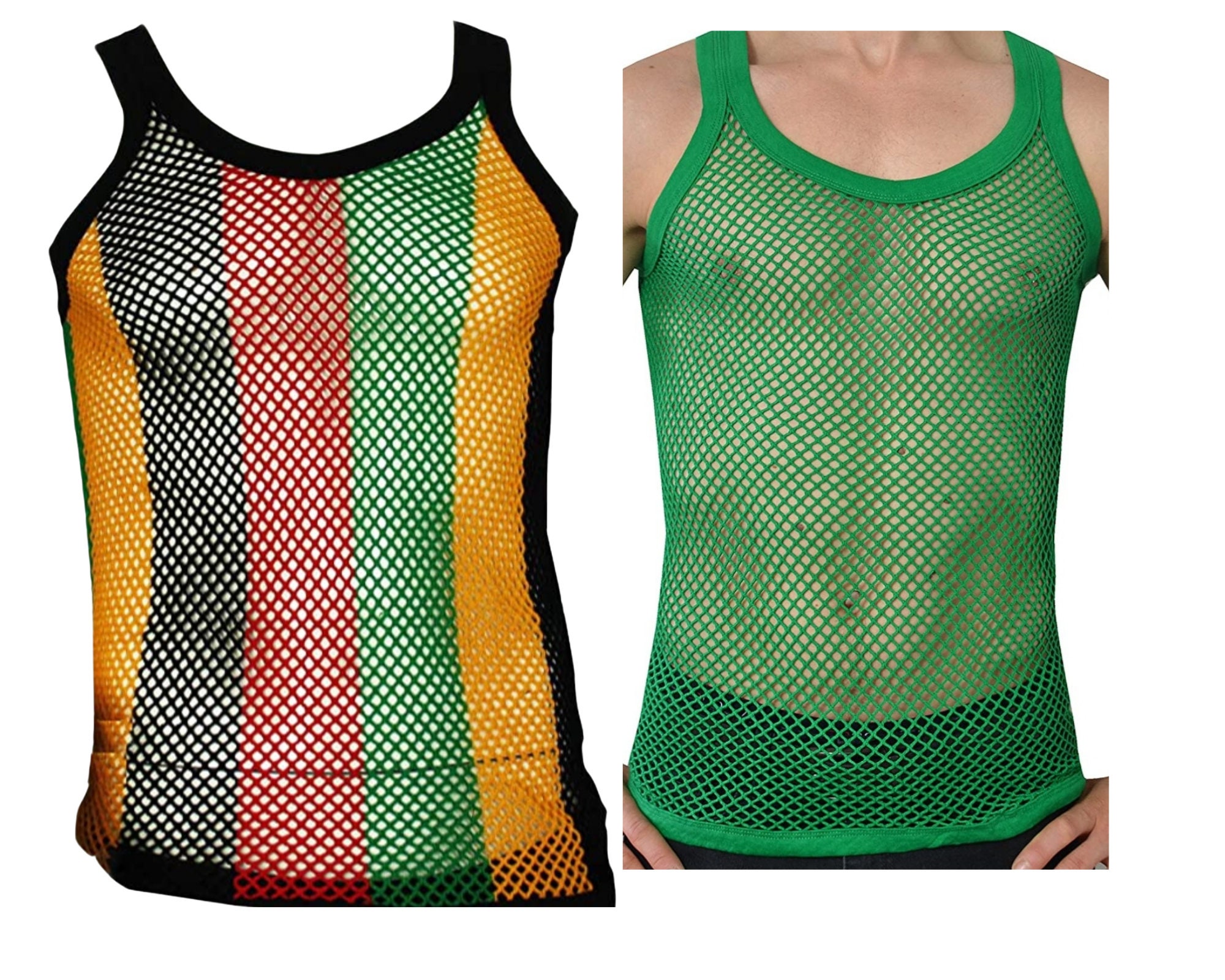 2x 100% Original English Mesh Vest Marina Rasta Colours & | Etsy