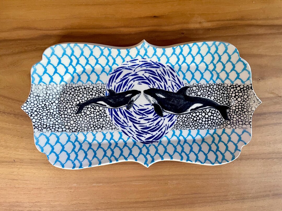 Whale Ceramic Platter Tray Handmade Orca Killer Whale - Etsy