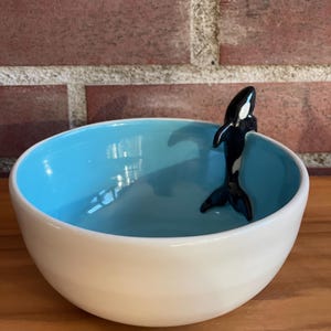 Orca Killer Whale Sculpted Bowl Ceramic Handmade - Etsy