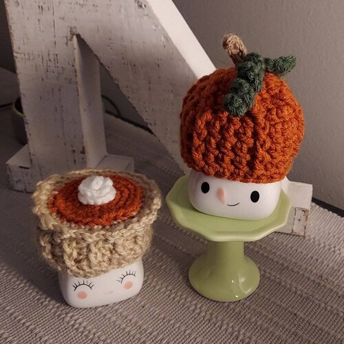 Marshmallow Mug Hat Marshmallow Mug Pumpkin Hat Fall and - Etsy