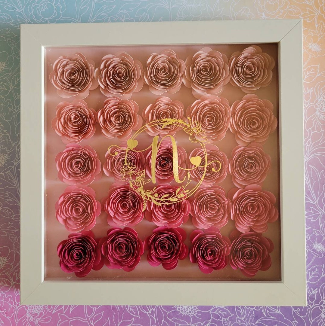Personalized Flower Shadow Box 8x8 Frame - Etsy
