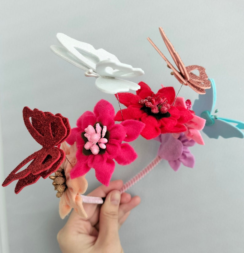 Crown With Butterfly Butterflies Headpiece Headband - Etsy